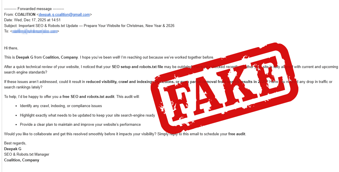 Google Lets Gmail Scam Accounts Stay Active Despite Reports | Coalition ...